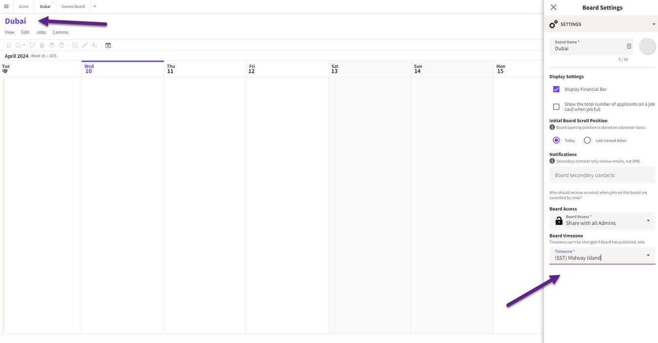 Multiple Board Time Zones