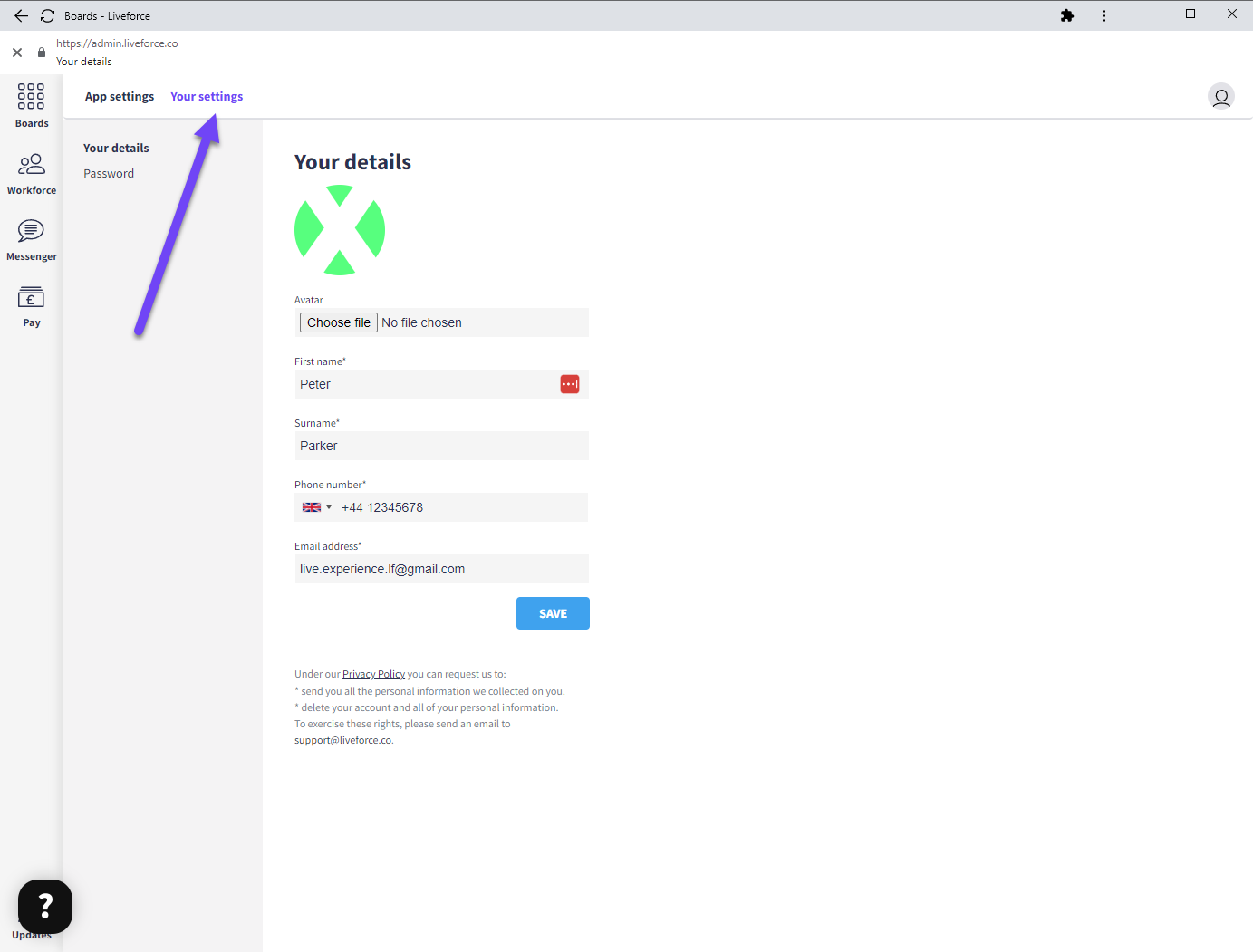 Setting up your Account