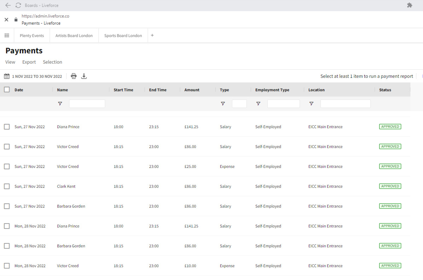 Create a Payment Report